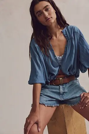 Free People We The Free Marysol Denim Top