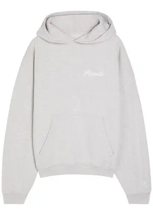 PICANTE Tailor Embroidered Cotton Hooded Sweatshirt - Grey