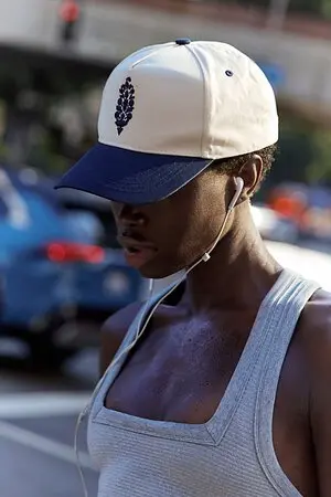 Free People Courtly Colorblock Snapback Hat - Navy Combo