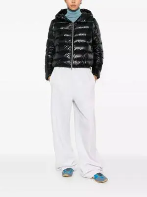 Herno Quilted Zip-up Hooded Jacket - Black