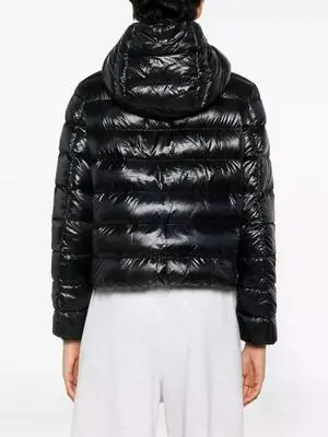 Herno Quilted Zip-up Hooded Jacket - Black