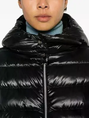 Herno Quilted Zip-up Hooded Jacket - Black