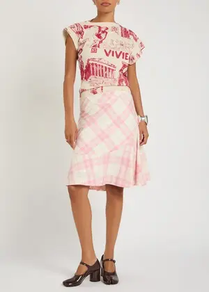 VIVIENNE WESTWOOD Justine Printed Cotton And Cashmere-blend T-shirt - White