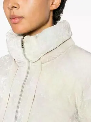Herno Quilted Crushed-velvet Jacket - Neutrals