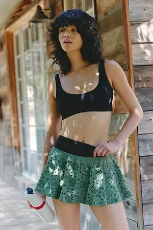 Free People Gone Hiking" Set: Zip-front Vest And Skort With Cutout Details