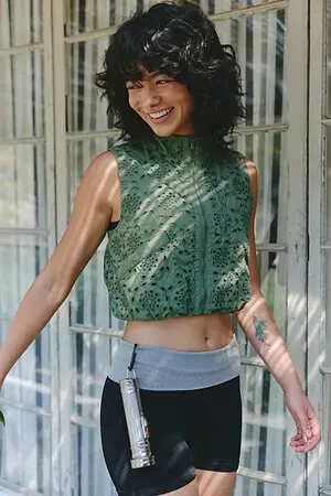 Free People Gone Hiking" Set: Zip-front Vest And Skort With Cutout Details