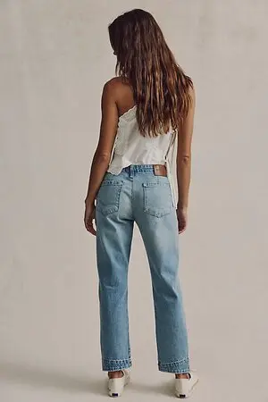 Free People We The Free Leona Low-rise Twisted Slim Jeans - Skipper