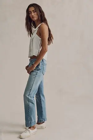 Free People We The Free Leona Low-rise Twisted Slim Jeans - Skipper