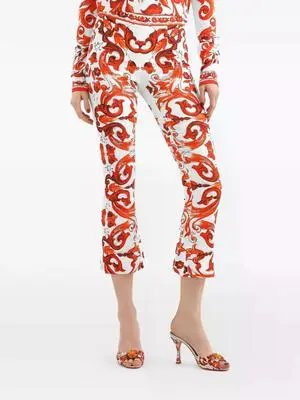 Dolce & Gabbana Majolica Print Charmeuse Trousers