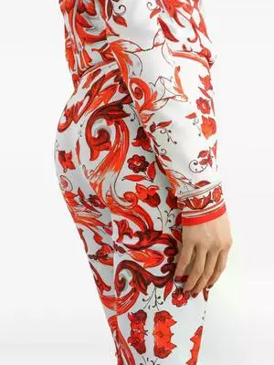 Dolce & Gabbana Majolica Print Charmeuse Trousers