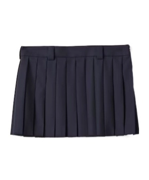 Miu Miu Pleated Mini Skirt With Embroidered Logo