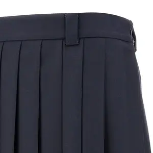 Miu Miu Pleated Mini Skirt With Embroidered Logo