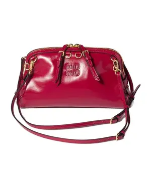 Miu Miu Caprice Leather Clutch - Ruby Red