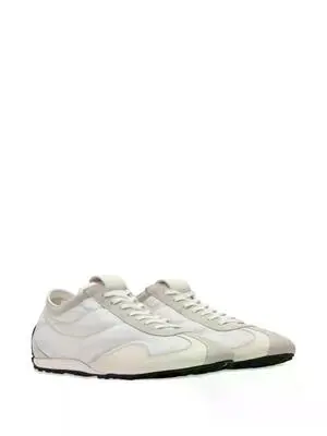 Balmain Racing Low Trainers In Nylon And Leather - White