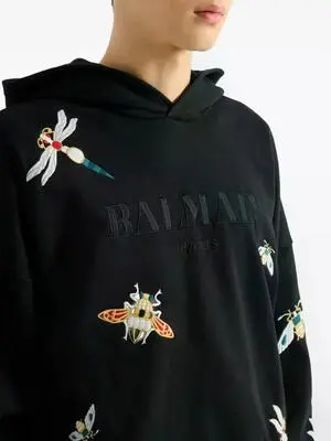 Balmain Embroidered Insect Hoodie