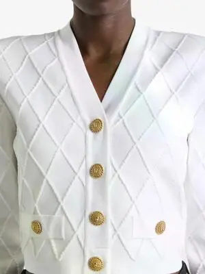 Balmain Cropped Knit Cardigan