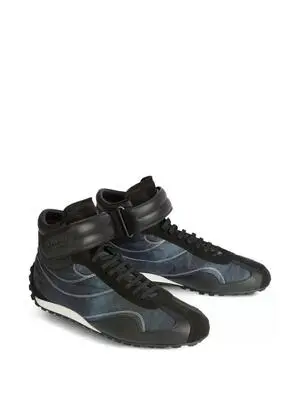 Balmain Racing Mid-top Trainers In Nylon And Leather