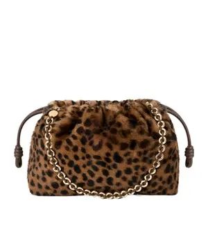 Loewe Leopard Chain Clutch Bag - Beige/brown