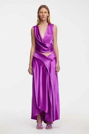 Acler Yewdale Maxi Skirt - Deep Mulberry