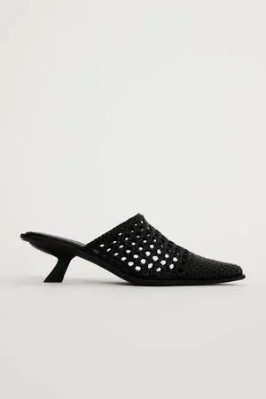 Acler Basketown Mule With Hand-woven Upper - Black