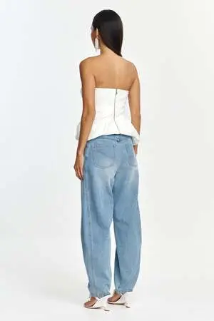 Acler Dorval Sculptural Strapless Top - Ivory