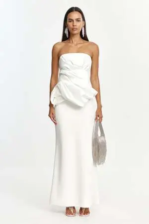 Acler Dorval Sculptural Strapless Top - Ivory
