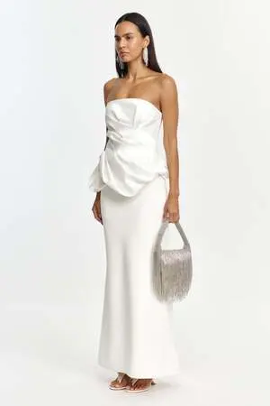 Acler Dorval Sculptural Strapless Top - Ivory