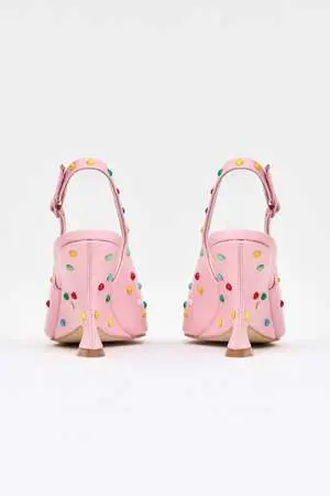 Acler Judley Embellished Pointed Toe Slingback Heel
