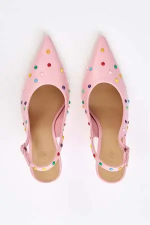 Acler Judley Embellished Pointed Toe Slingback Heel