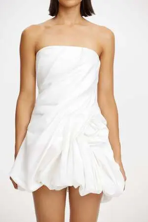 Acler Strapless Draped Rosette Mini Dress - Ivory