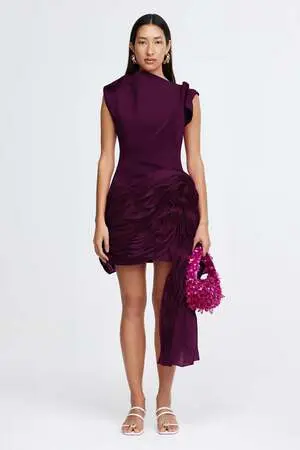 Acler Wigbeth Mini Dress - Deep Ruby