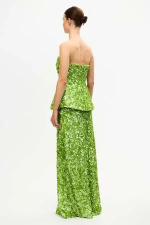 Acler Pipson Sequin Embellished Top - Basil Green