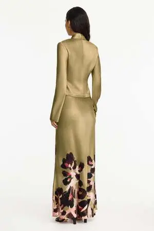 Acler Soroba Top Long Sleeve Satin Draped Crossover Blouse