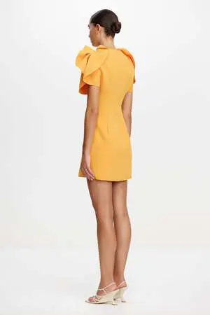 Acler Normanhill Mini Dress - Neon Mango