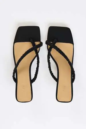 Acler Jordana Ruched Leather Heeled Sandals