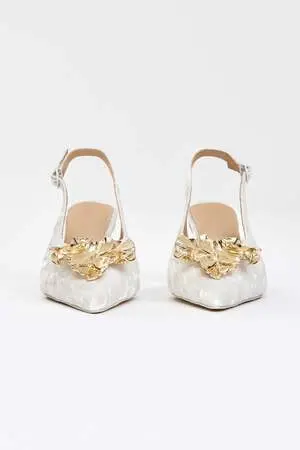 Acler Vondershire Slingback Heel With Floral Embellishment