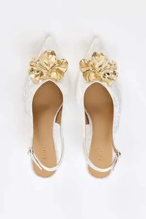 Acler Vondershire Slingback Heel With Floral Embellishment