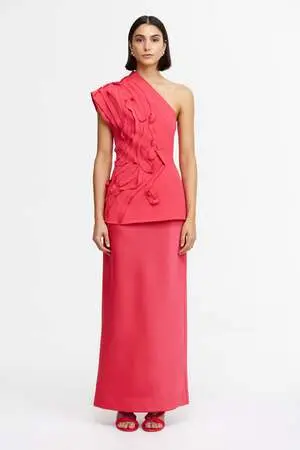 Acler Balderstone Skirt - Pomegranate