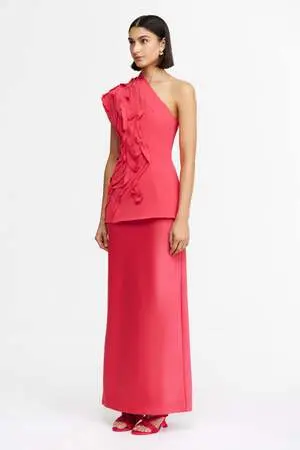 Acler Balderstone Skirt - Pomegranate