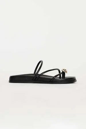 Acler Boyd Sandal With Gold Nugget Accent - Black