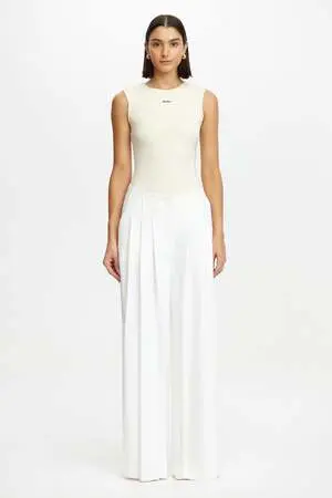 Acler Asselby Pant High-waisted Wide Leg Trousers - Ivory