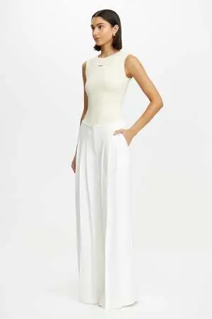Acler Asselby Pant High-waisted Wide Leg Trousers - Ivory
