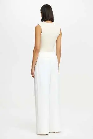 Acler Asselby Pant High-waisted Wide Leg Trousers - Ivory
