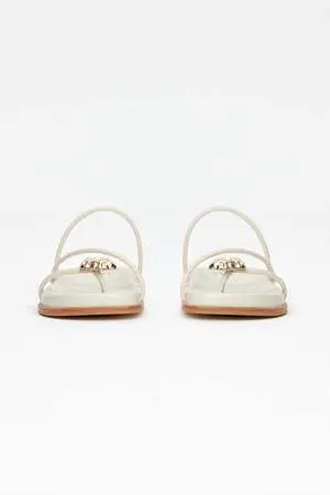 Acler Boyd Leather Sandal With Gold Nugget Accent