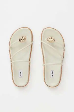 Acler Boyd Leather Sandal With Gold Nugget Accent