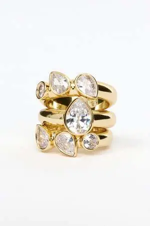 Acler Damon Triple Stack Ring - Gold