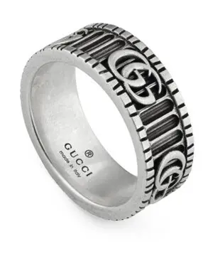 Gucci Double G Sterling Silver Ring - Gray