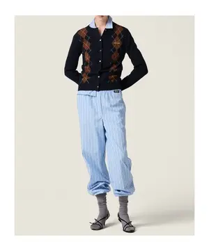 Miu Miu Argyle Crewneck Cardigan - No
