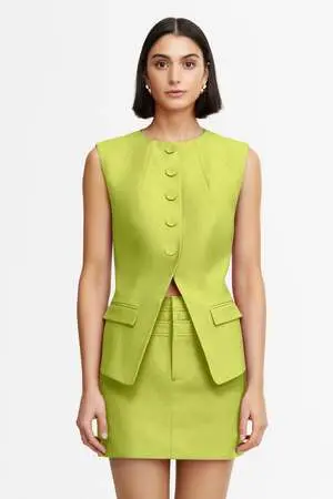 Acler Rodborough Vest - Avocado