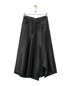 Loewe Asymmetrical Satin Nappa Lambskin Skirt
